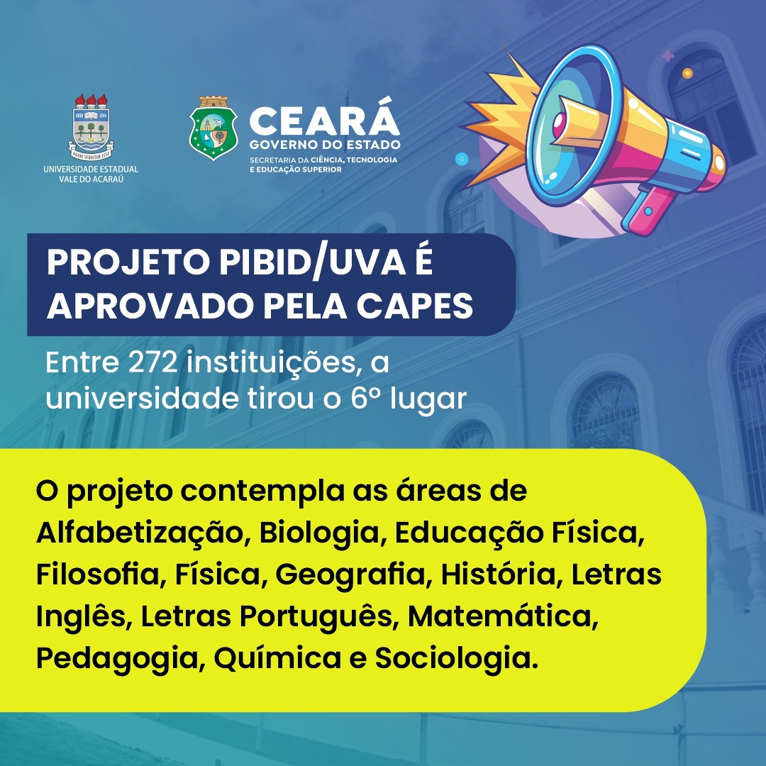 Projeto PIBID/UVA é aprovado em 6º lugar pela CAPES - Universidade ...